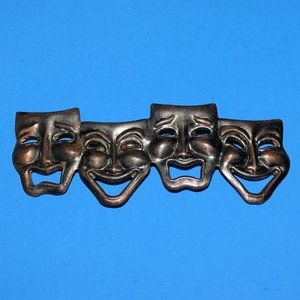 Jewelry | Vintage Comedy Tragedy Mask Brooch Pin Theater Play Acting ...